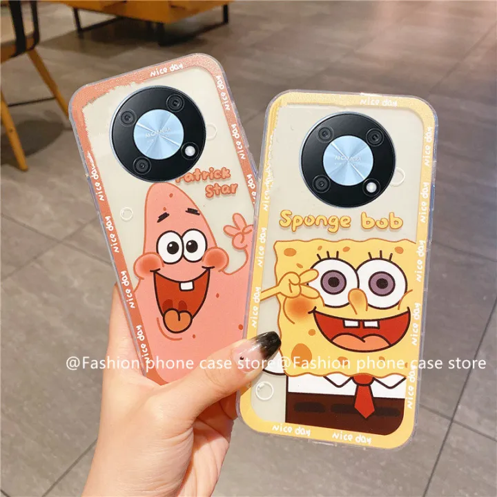 Cartoon Casing Huawei Nova Y90 Honor 70 5G SpongeBob Phone Case Clear ...