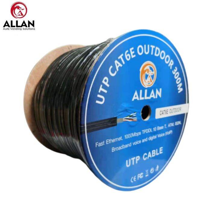 ALLAN Outdoor Cat6 300M Full Meter Outdoor UTP Cable CCA Cat6e Lan Cable | Lazada PH