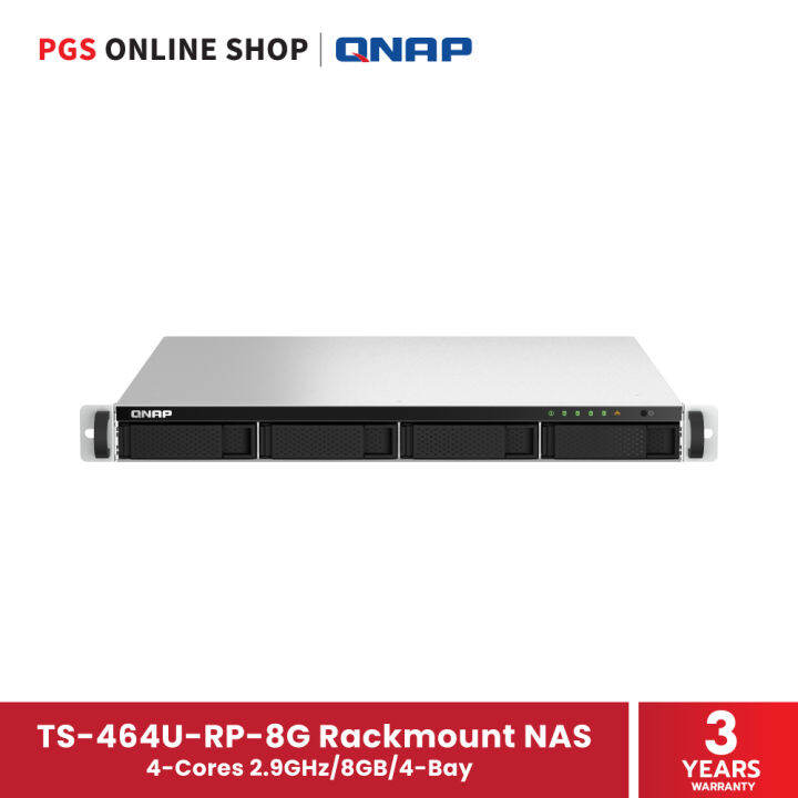 QNAP TS-464U-RP-8G Rackmount NAS 4-Cores 2.9GHz/8GB/4-Bay (อุปกรณ์จัดเก็บข้อมูลบนเครือข่าย ...