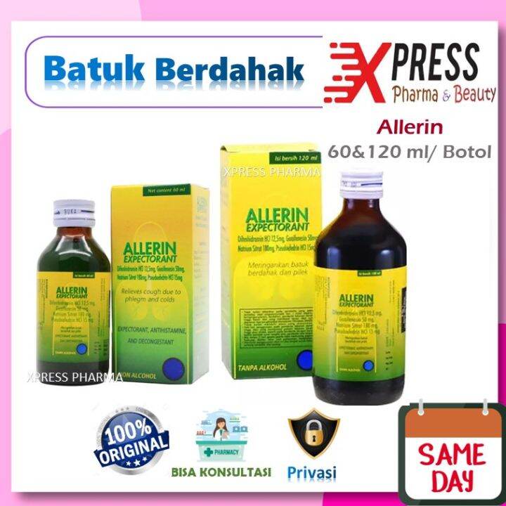 ⚡XPRESS⚡ Allerin SIRUP 60 Obat Batuk Berdahak Kering Alergi Pilek Flu ...