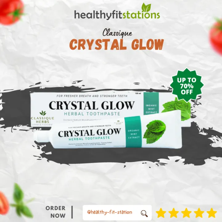 100% AUTHENTIC CRYSTAL GLOW HERBAL TOOTHPASTE BY CLASSIQUE, Rich in ...