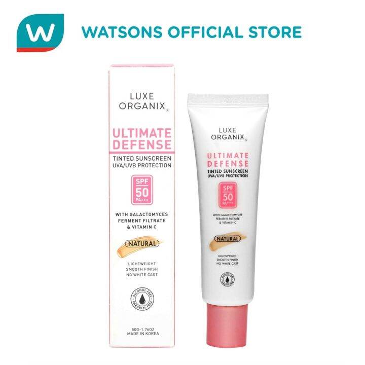 LUXE ORGANIX Ultimate Defense Tinted Sunscreen SPF 50 UVA/UVB Natural ...