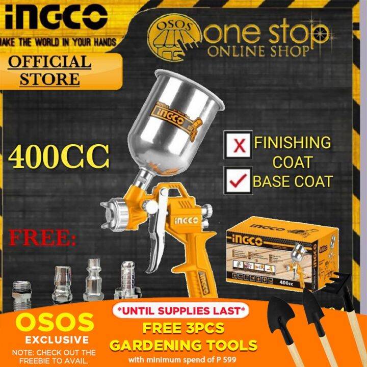 INGCO Gravity Type Air Spray Gun 400cc Car Paint Base Coat for Air ...