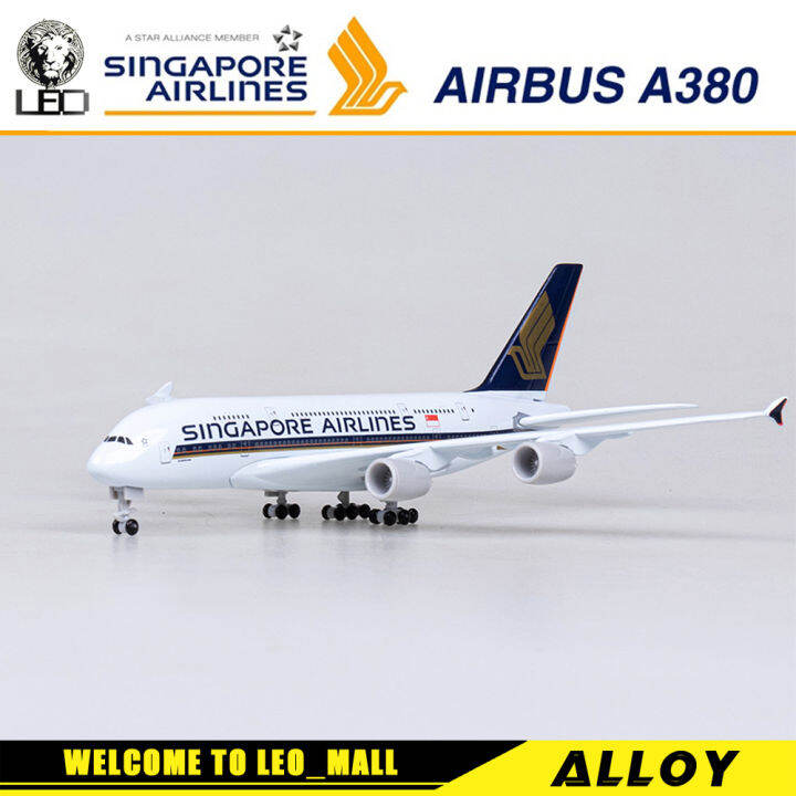 LEO 20cm Singapore Airlines A380 Metal Diecast Airplane Plane Model ...