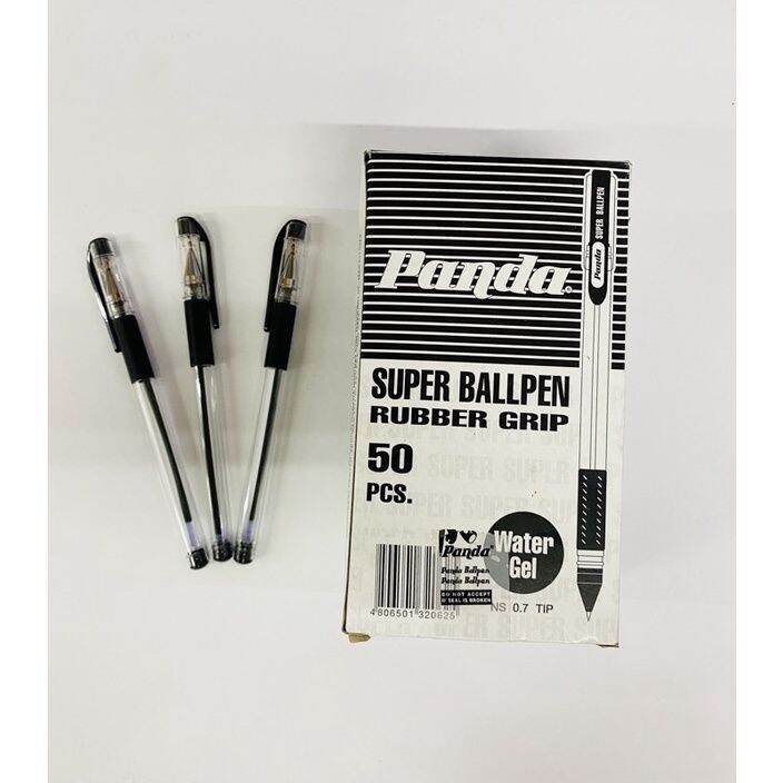 1Box/50Pcs Panda Super Ballpen Rubber Grip School Supplies Office ...