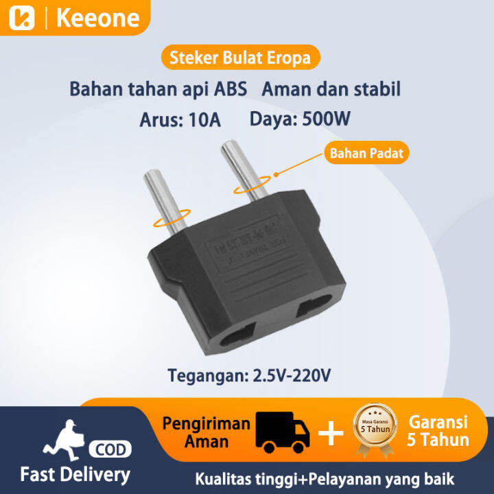 Keeone Adaptor colokan bulat standar Eropa | Lazada Indonesia