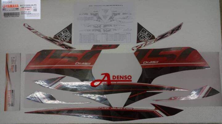 Y15 NEW YSUKU V2 Y150ZR 2019 BODY STICKER , GRAPHIC SET MDRM3 RED MATT ...