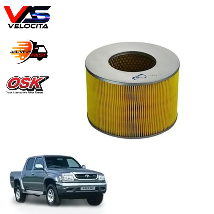 OSK AIR FILTER TOYOTA HILUX SR TURBO KDN165 190 (109x240x120mm)(17801 ...