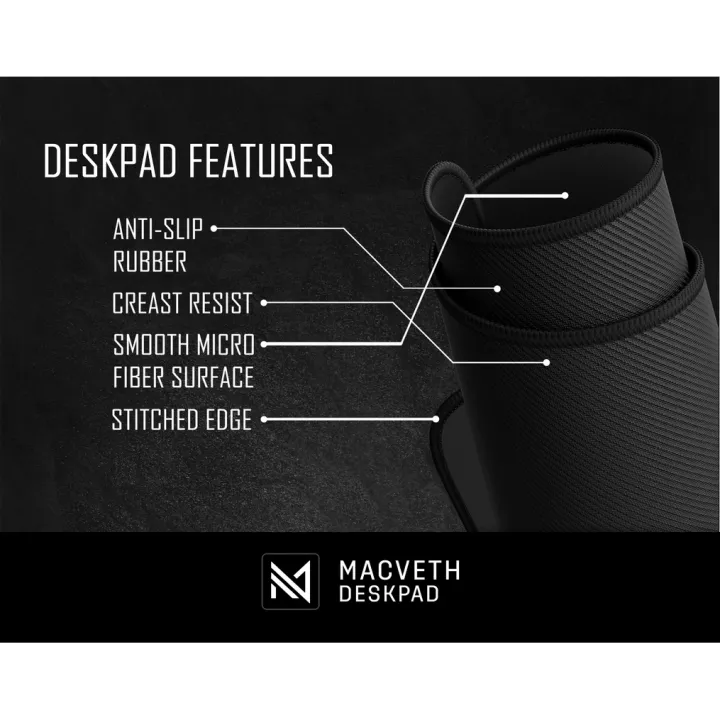 durable Macveth | V2 BUSHI | Extended Mousepad | Anti Slip | Stitched ...