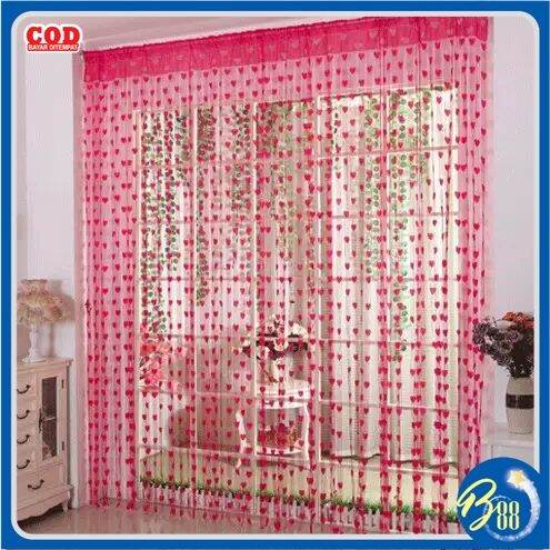 Tirai Benang Love Tirai Pintu Vitrase Jendela / Pembatas Penyekat ...