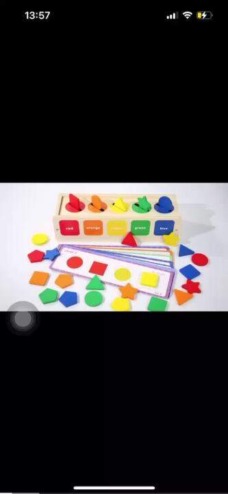 Early Childhood Education Geometric Shape Sorting Exercise Fine Action ...