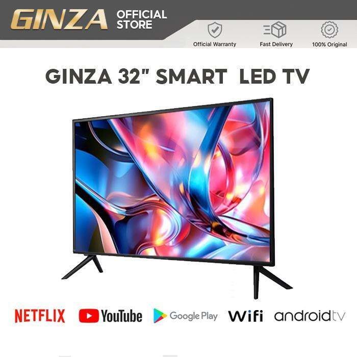 GINZA SMART TV / LED TV On Sale 32 Inch FHD MONITOR Flat Screen ANDROID TV With Bracket | Lazada PH