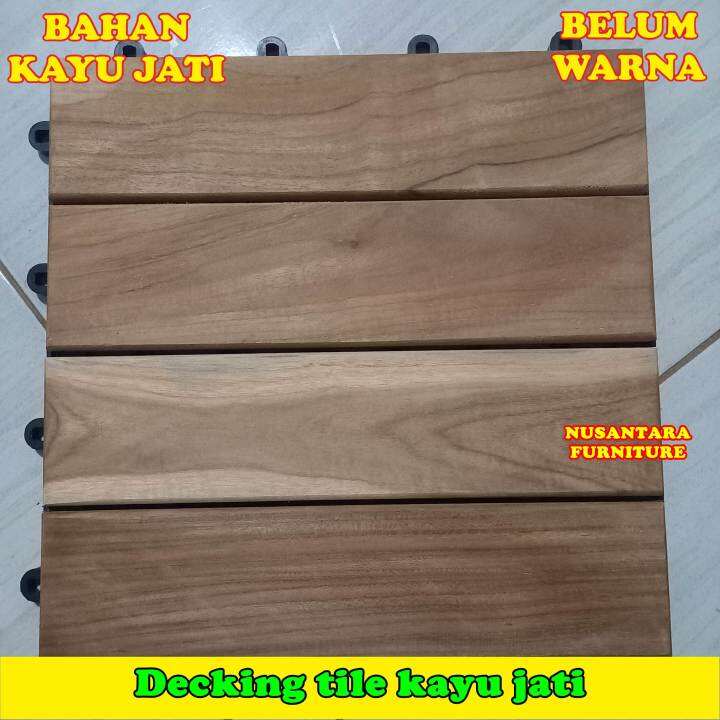 Decking tile kayu jati bongkar pasang 30x30 / lantai kayu jati | Lazada ...