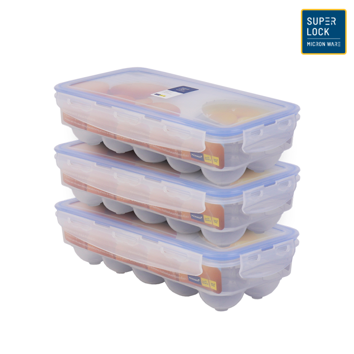 Super Lock 10 Slots Plastic Eggs Storage Container (10 slots) #6110 ...