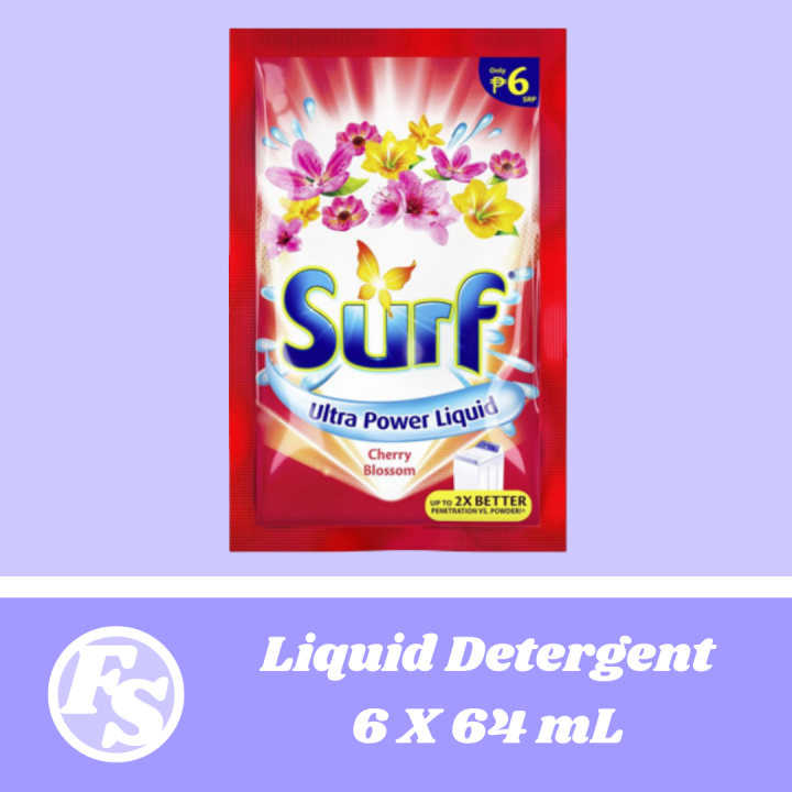 Surf Ultra Power Liquid Cherry Blossom Laundry Detergent 64mL (Set of 6 ...