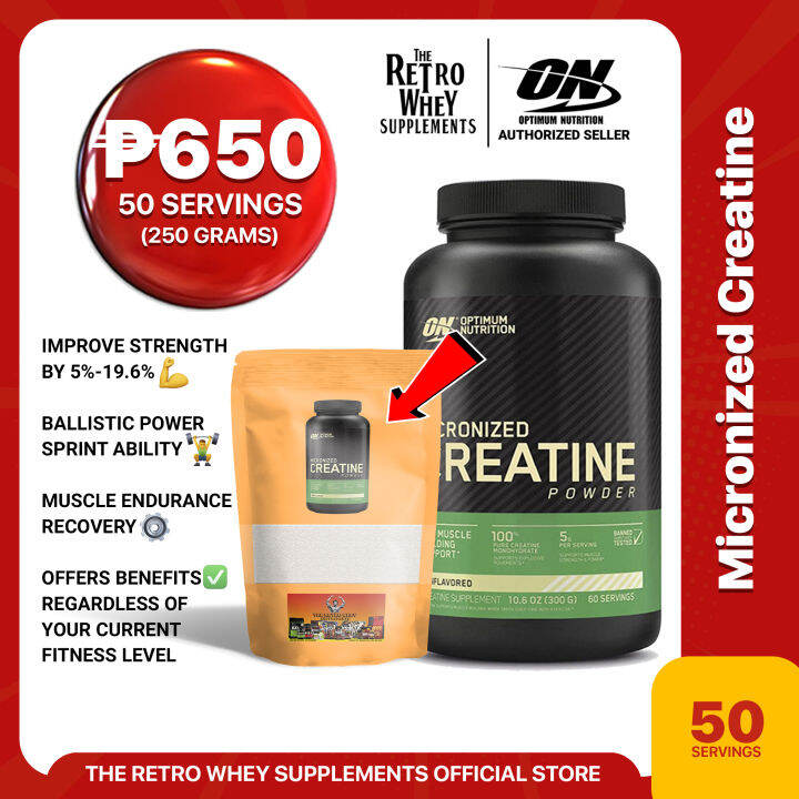 ON Micronized Creatine Powder, Retail Pack of 50 Servings - The Retro ...