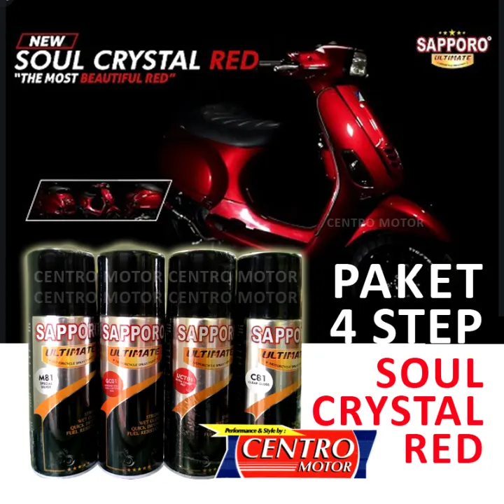 SAPPORO ULTIMATE SOUL CRYSTAL RED PAKET 4 STEP. Cat Semprot warna CANDY ...