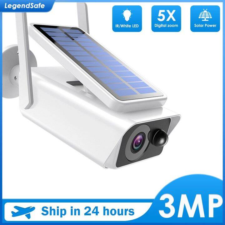 3MP Solar Bullet Camera ICSEE Alexa Wifi IP Surveillance Battery ...