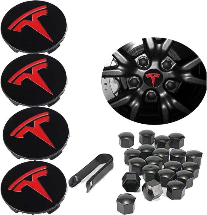 Auto Wheel Center Hub Caps for Tesla Model 3 S amp; X Set AeroSet of ...