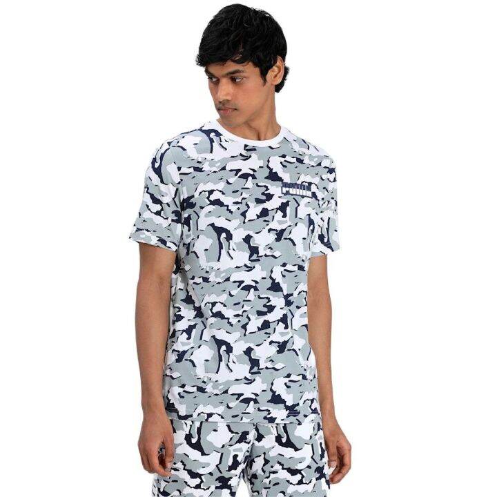 PUMA CORE CAMO AOP Tee เสื้อยืดผู้ชาย สีขาว | Lazada.co.th