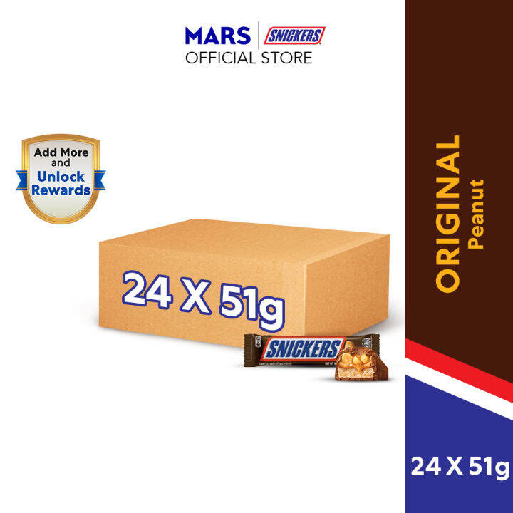 [Outer Deals] Snickers Peanut Bar Single 51g Chocolate / Recharge (24's ...