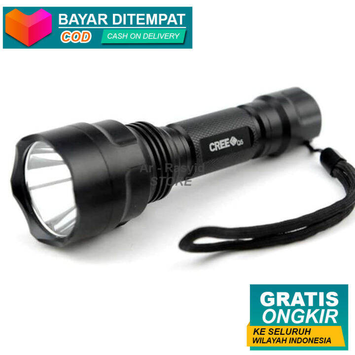 Senter LED TaffWare C8 Senter LED anti air Cree Q5 3800 Lumens | Lazada ...