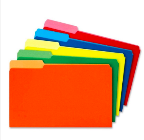 50pcs Colored Folder Short and Long Single Color per Pack School Office ...