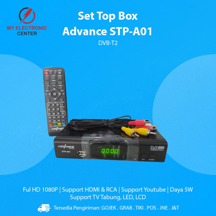 Set Top Box Advance STP-A01 DVB-T2 STB Antena Digital TV Tabung LED LCD ...