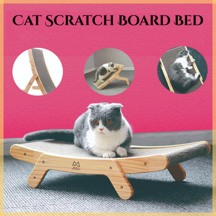 Wooden Cat Scratch Board Bed Pad 3 In1 Vertical Cat Toys Grinding Nail ...