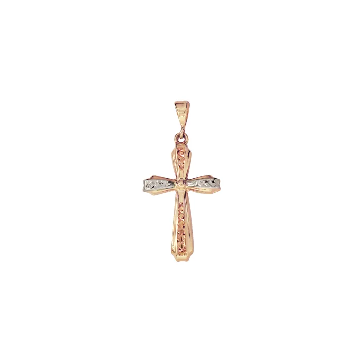 Pawnable and Authentic 14K Italian Gold Two-Toned Cross Pendant by ...