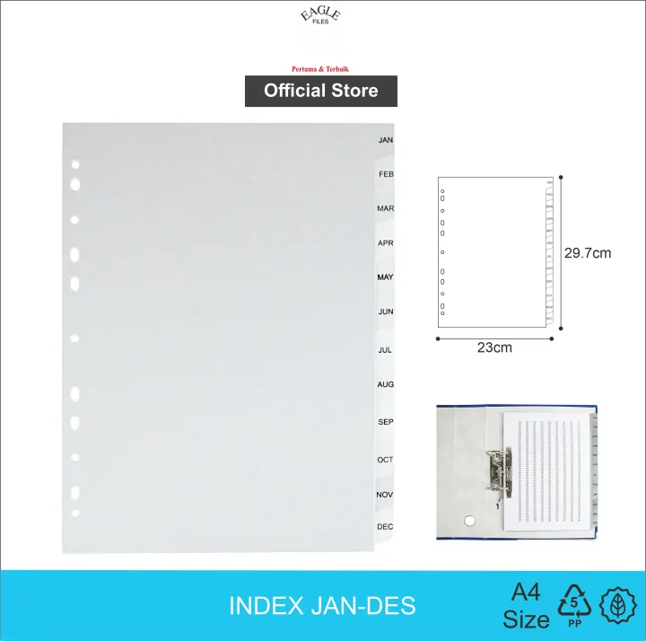 EAGLE Pembatas Odner Divider Index File Depider File Divider A4 / JAN ...