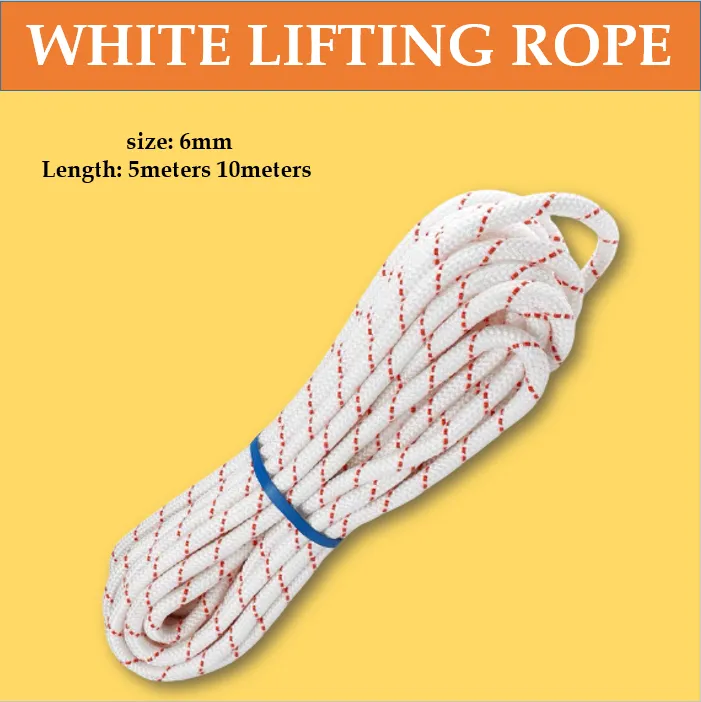 Twin Industrial 5m -10m 6mm White Lifting Rope Safety Rope, Braided ...
