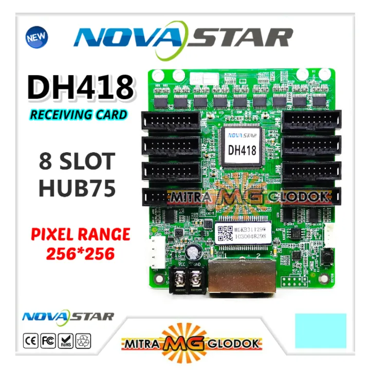 RECEIVING CARD NOVASTAR DH418 DH 418 HUB 75 CONTROLLER RUNNING TEXT & VIDEOTRON FULL COLOR RGB 8 ...