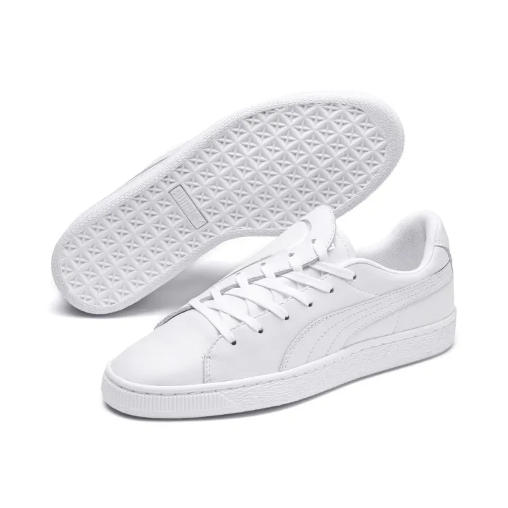 ]=:Puma Basket Crush Emboss White/Silver Limited Edition รองเท้าผ้าใบ ...