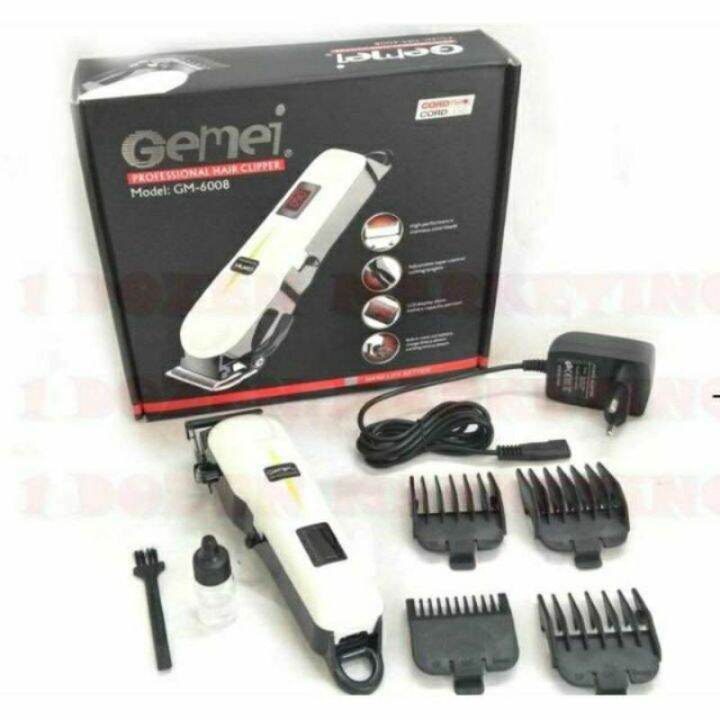 Geemy GM 6008 Professional Hair Clipper Rechargeable Hair Trimmer Men ...