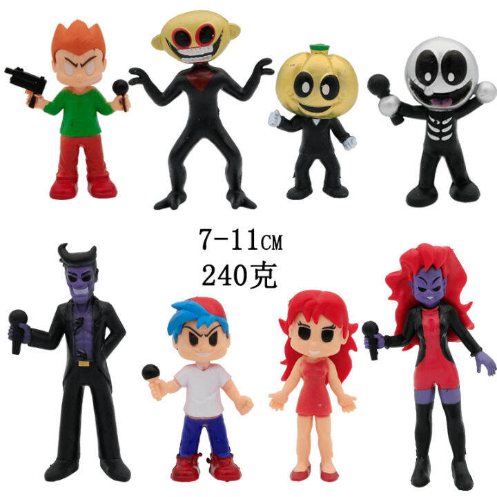 8pcsset 11cm Friday Night Funkin Toys Action Figure Skid Pump Friday ...