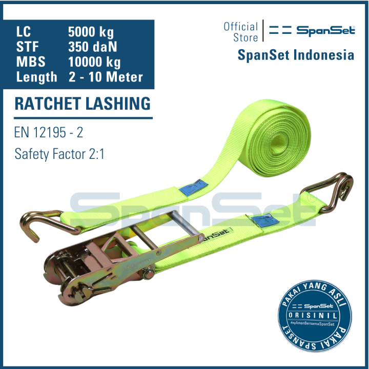 SpanSet Ratchet Lashing Tipe 20040E Claw Hook Kapasitas Ikat 5 ton ...