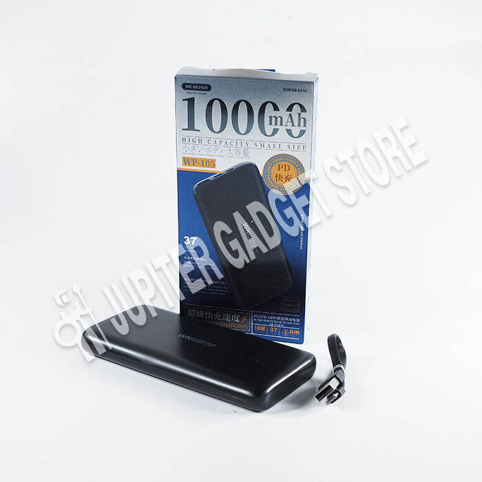 Remax WP-105 WK PowerBank 10000mAh 18W 3A Dual Port Type-C QC PD | Lazada Indonesia