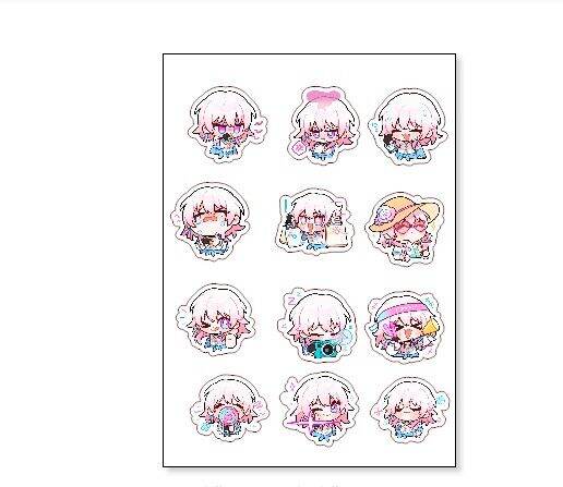 12pcs/set Honkai Star rail Laminated Waterproof Sticker Aquaflask safe ...