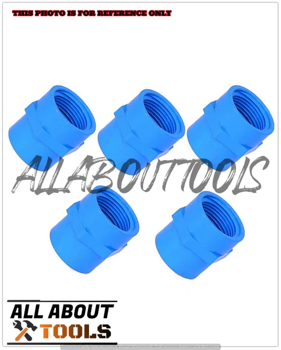 (AAT) 5PCS PVC Female Adaptor One Side Threaded Only (1/2", 3/4") Blue ...