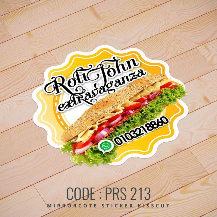 STICKER/STIKER BURGER, BURGER BAKAR, ROTI JOHN, WRAP, OBLONG | Lazada
