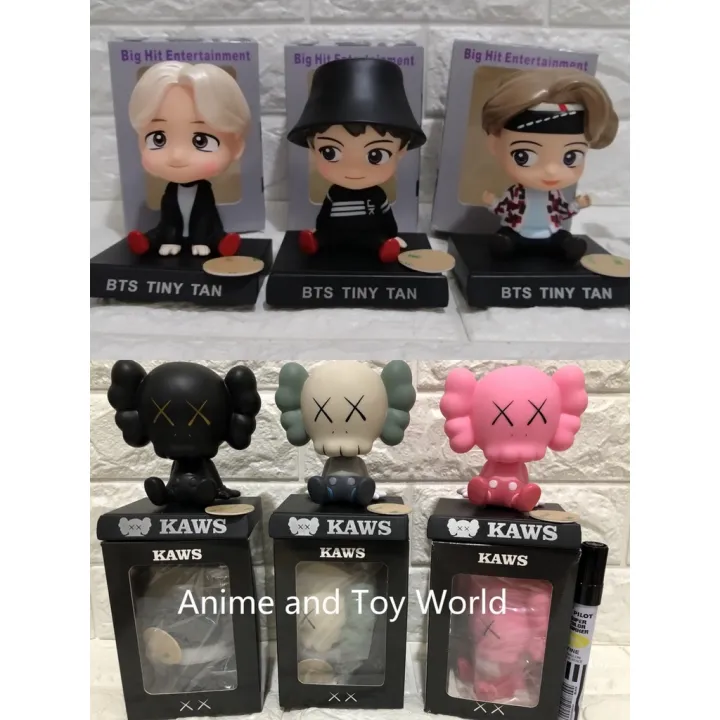 Kaws Black,Gray,Pink,BTS Jung Kook V Arale Action Figure Bobblehead ...