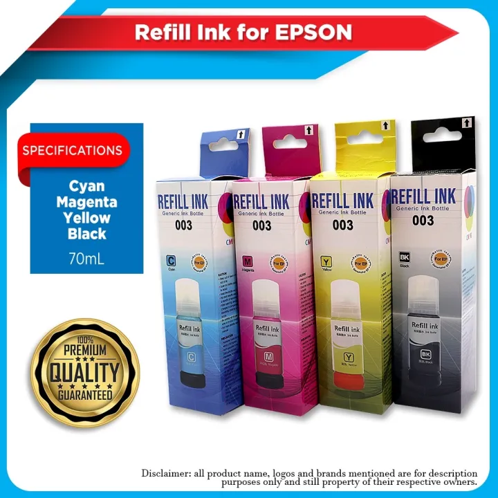 Refill Ink 003 for EPSON L3110 L3210 L1110 L1210 L1250 L3116 L3216 ...