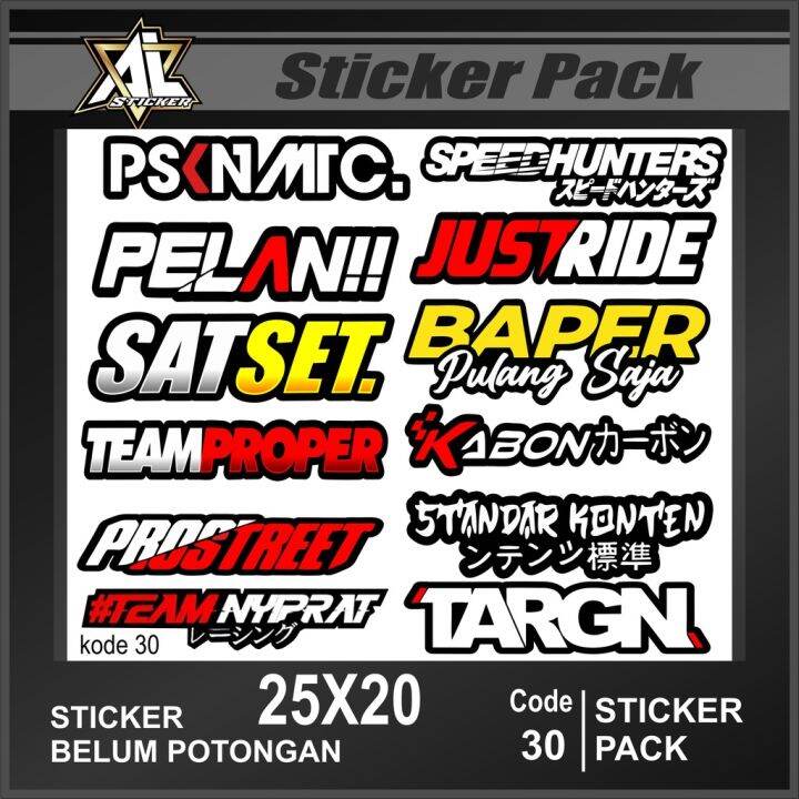 SP30 Sticker Pack Racing Lembaran Sticker Variasi Motor Sticker Sponsor ...