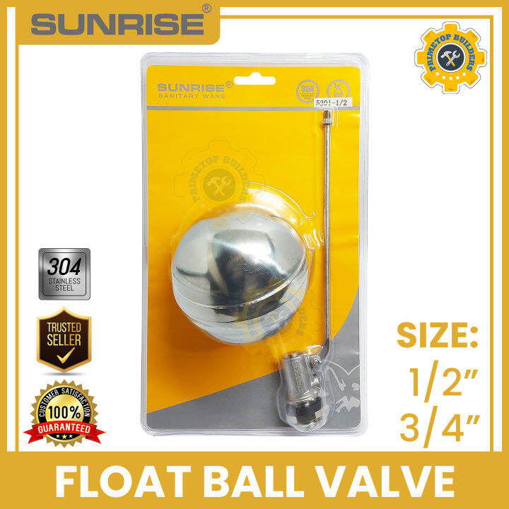 SUNRISE Stainless Steel Float Ball Valve 1/2" & 3/4" For Water Tank ...