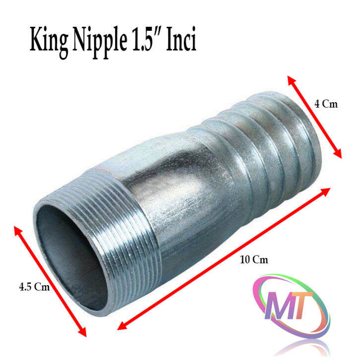 M. TEKNIK - King Nipple Galvanis drat 1.5 inch / Hex Hose Sambungan ...