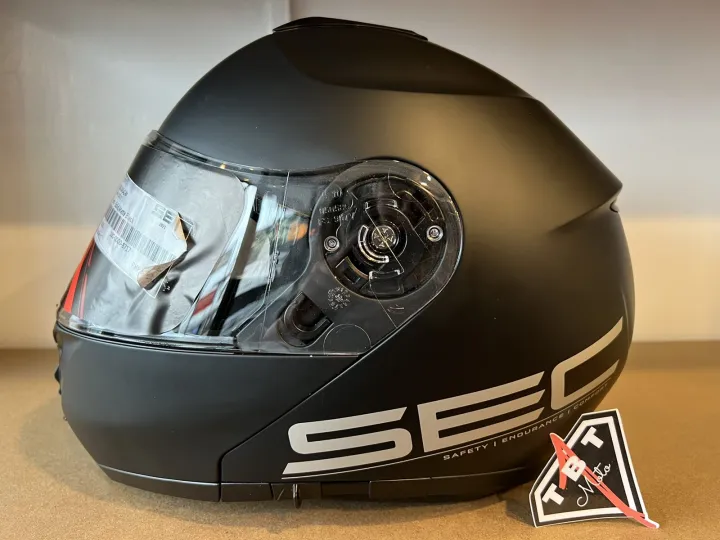 SEC Torch Solid Matte Black Modular Helmet Dual Visor With Pinlock ...