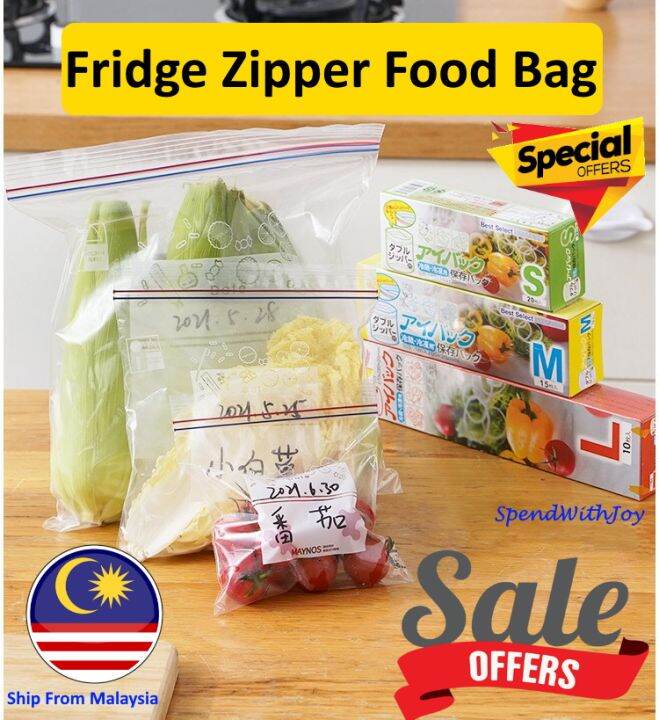 【SpendWithJoy】Zipper Food Bag Freezer Bag Zip Bag Fridge Plastics Bag ...