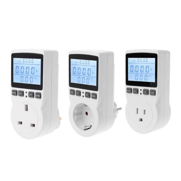 Digital Power Meter Socket EU/US/UK Plug Energy Meter Current Voltage ...