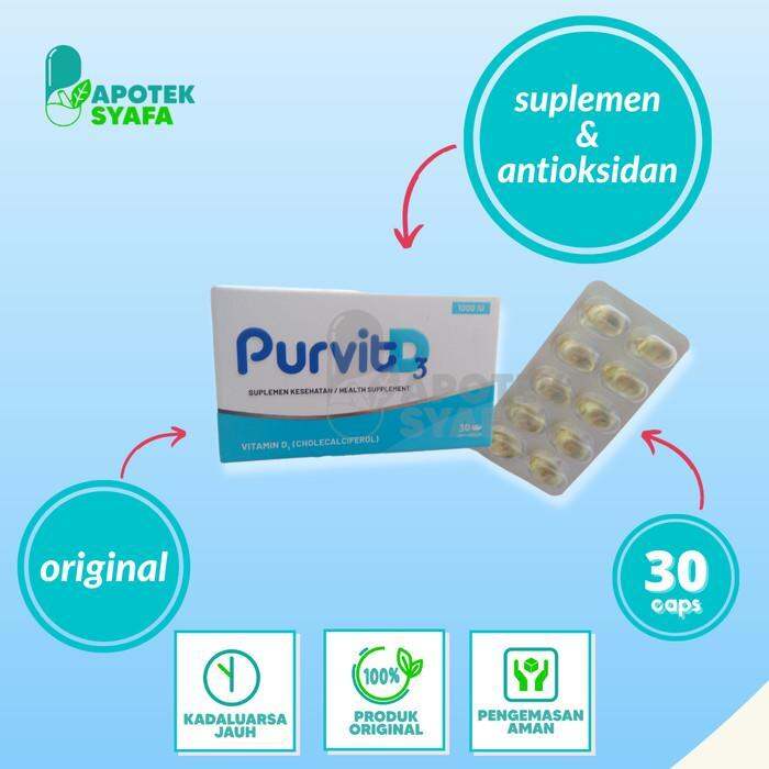 PURVIT D3 1000 IU VITAMIN D VIT D BOX 30 CAPS | Lazada Indonesia